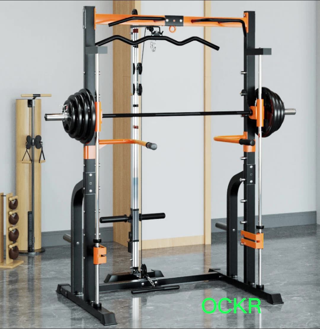 Home Gym Trainer Squat Rack Bench Press Rack Weightlifting Barbell ...