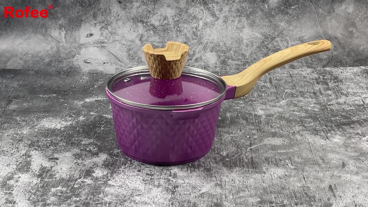 Die Cast Aluminum Cookware Granit Coating Panela Nonstick Pink Diamond ...