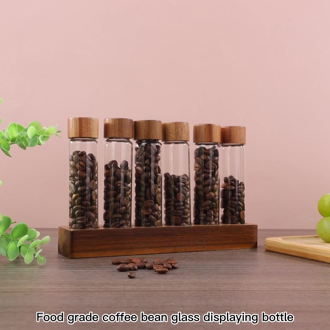 6pcs 60ml Coffee Beans Storage Containers Airtight Sealed Glass Jars ...