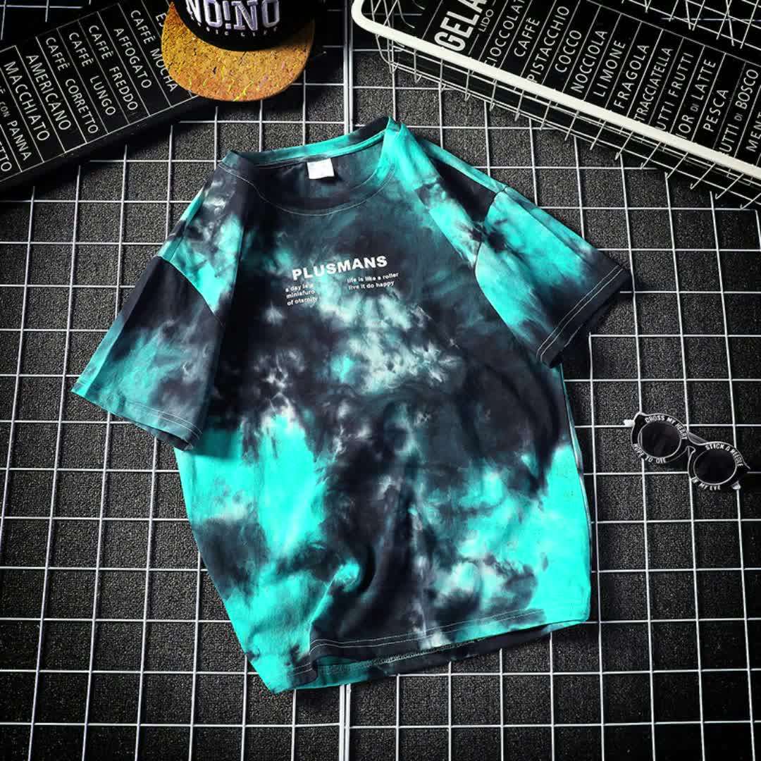100%cotton Hip Hop Clothing Gradient Color Tie Dye T-shirts For Custom ...