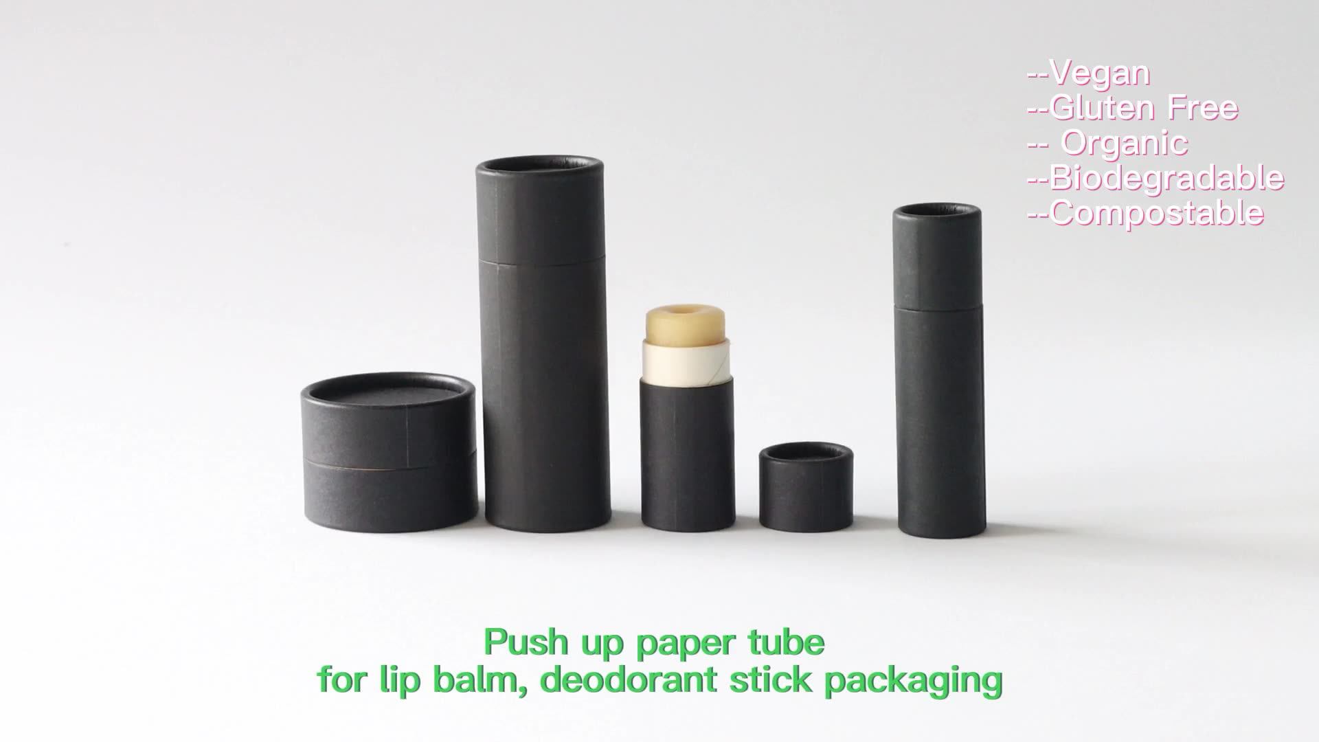Kraft Paper Tube For Lip Balm Packaging Push Up Container Biodegradable ...