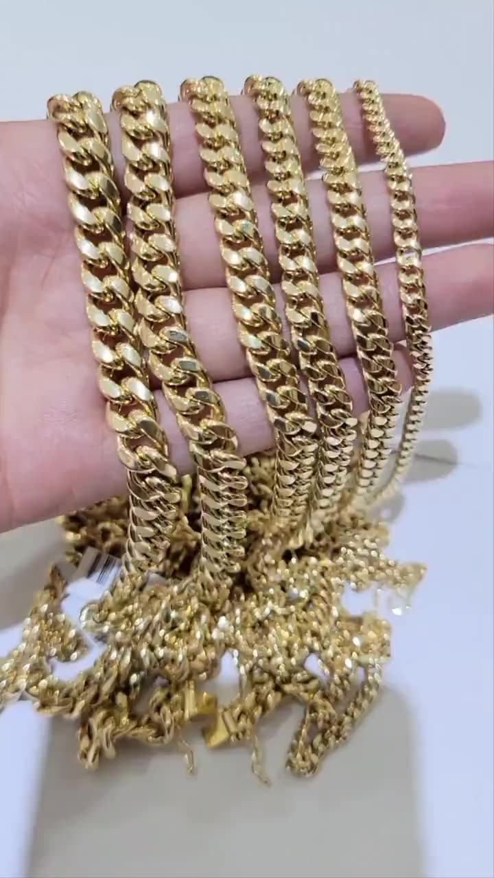 Customized Italian 10kt Gold Chains Real Yellow Gold Bracelet /necklace ...