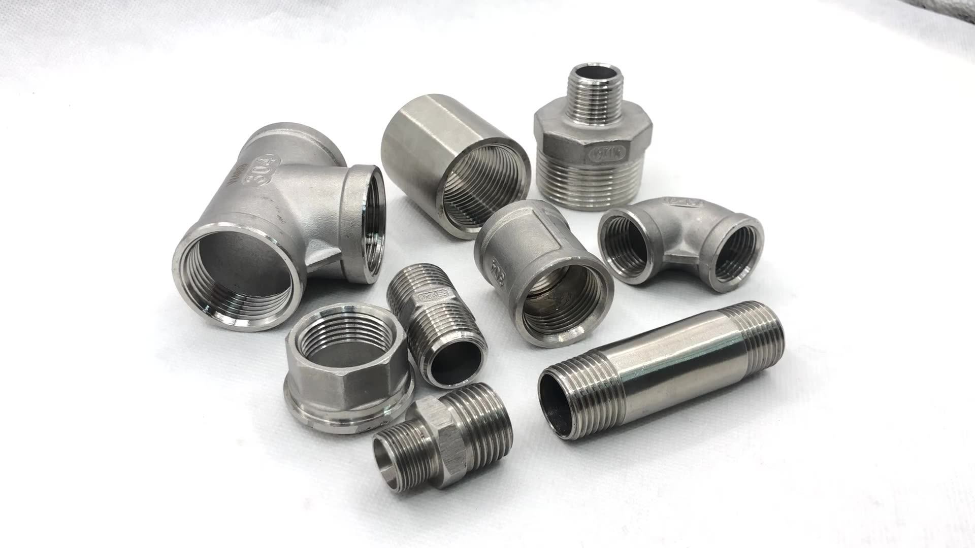 150lbs Inox Npt Elbow Union Tee Nipple Coupling Plug Bushing Cap Ss304 ...