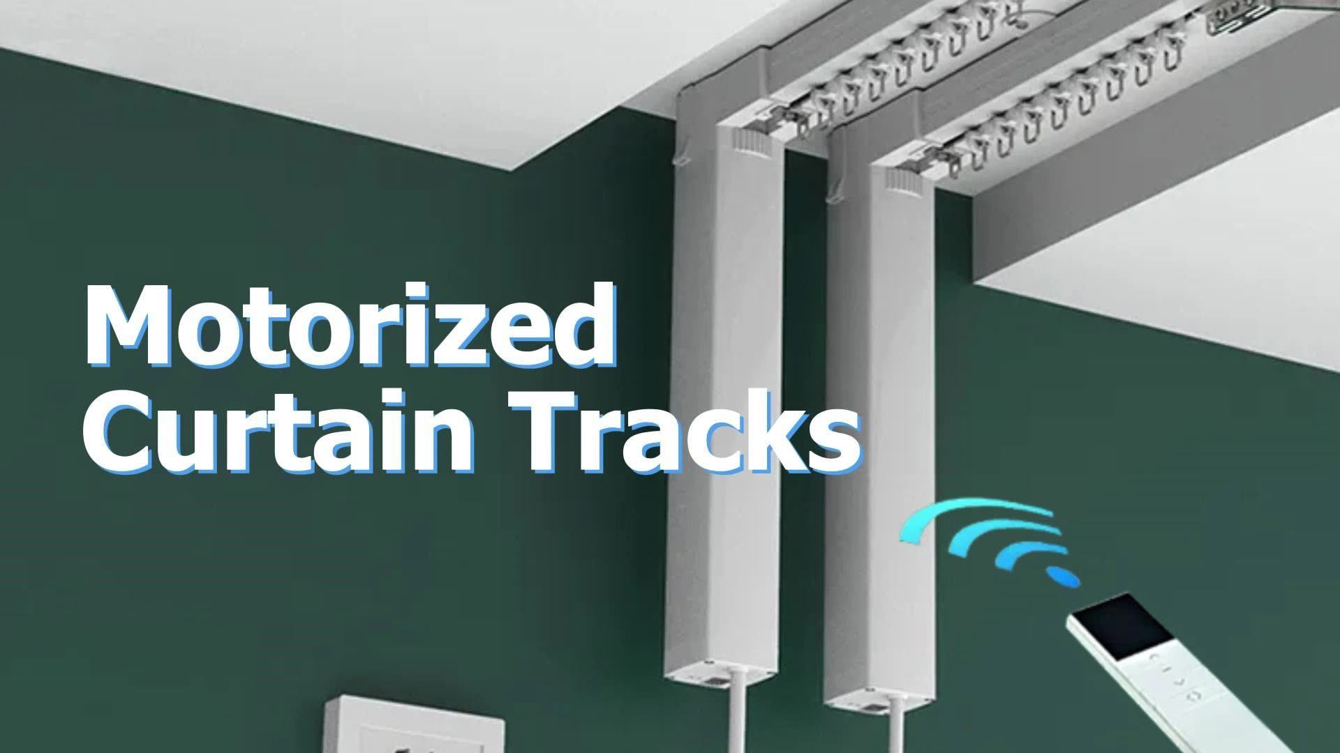 Manufacturer Smart Motor Double Ceiling Motorized Curtain System Track Motorised Curtains Rail ...