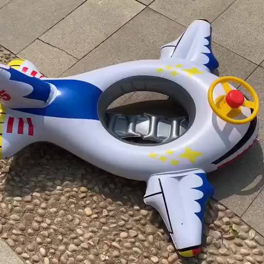 Pvc Cartoon Water Floating Pool Toy Inflatable Airplane Pool Float For ...