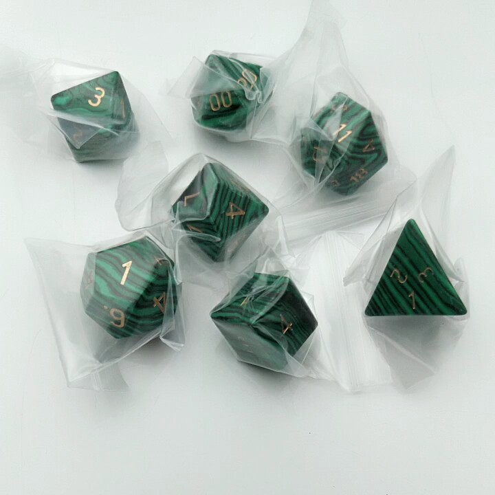 Malachite Gemstone Curved Dice Set Rpg Game - Buy Gemstone Dice,Rpg ...