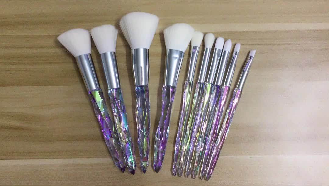 New Arrival 10pcs Vegan Crystal Make Up Brushes Private Label Hot ...