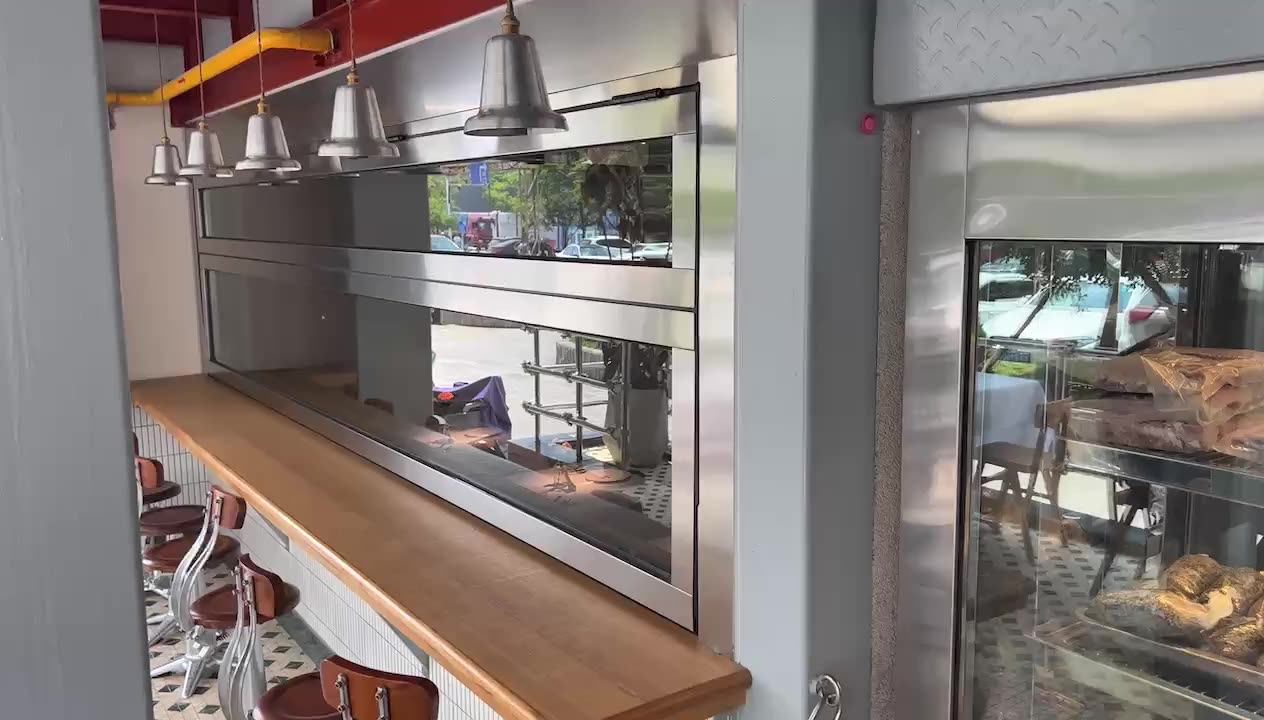 Aluminum Vertical Bi Fold Windows Fold Up Window For Shopping Mall ...