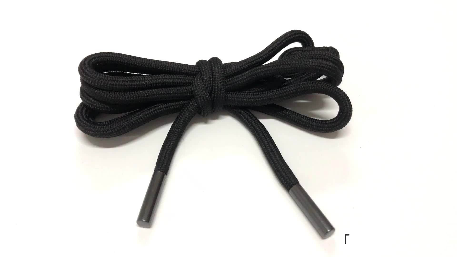 Classic Black Solid Round Rope Polyester Hoodie Drawstring With Custom ...