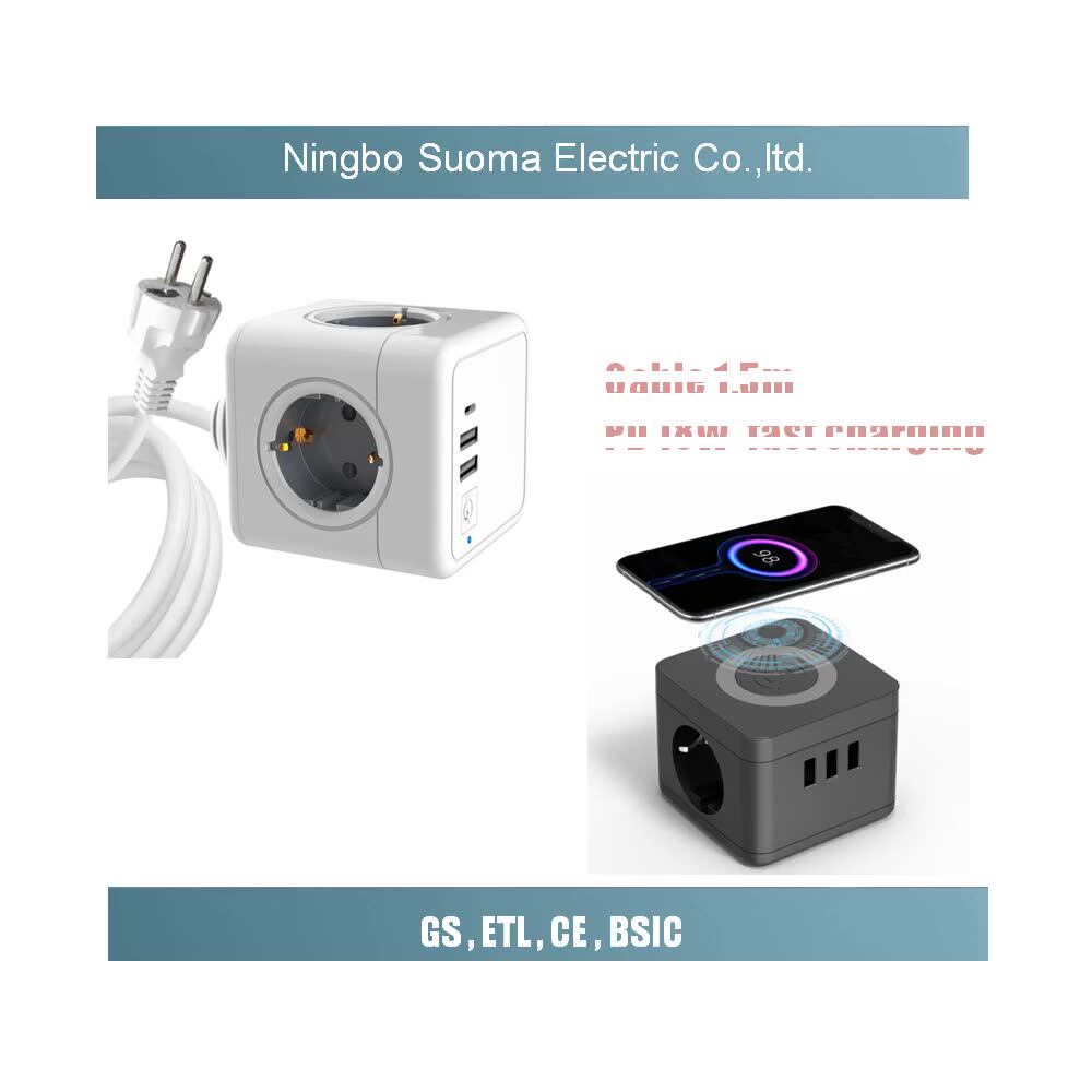 Extension Socket Sweden Power Strip With Breaker Magnetic 3 In 1 Usb ...