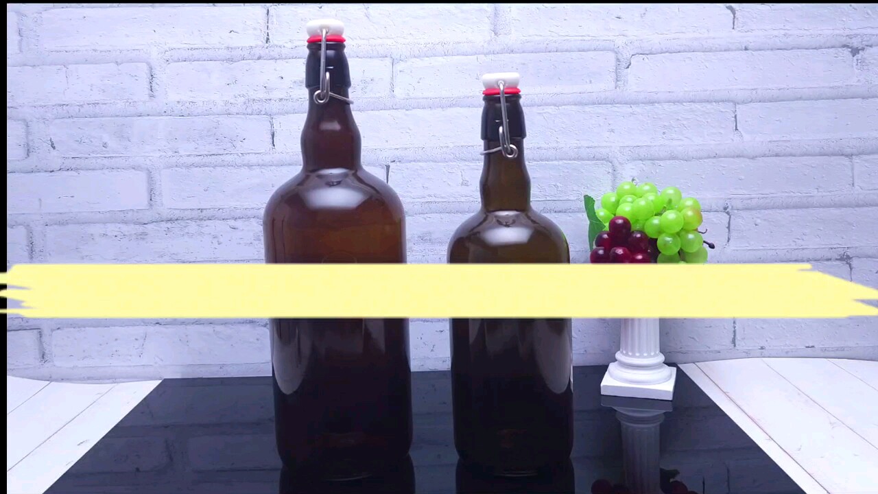 Bulk Refillable Brown Glass Storage Bottle 1250ml Amber Stainless Steel ...