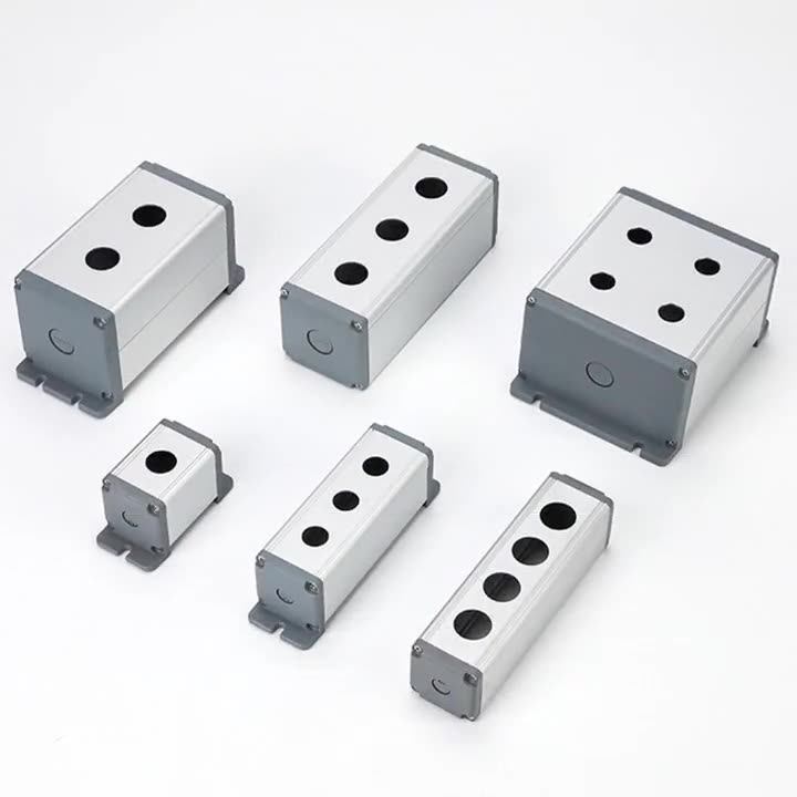 金属铸铝按钮盒12/16/19/22mm铝合金防水控制急停开关盒123456孔-阿里巴巴