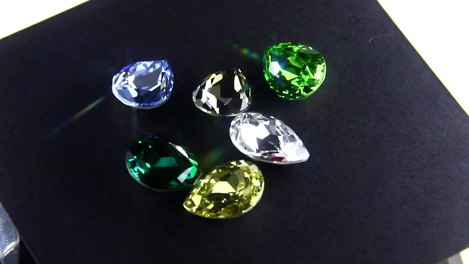 Mixed Color Drop Shape Crystals Point Back Fancy Stone For Jewelry ...