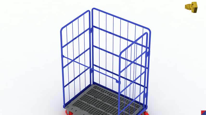 Galvanized Foldable Stacking Warehouse Rolling Cage Steel Cart - Buy ...