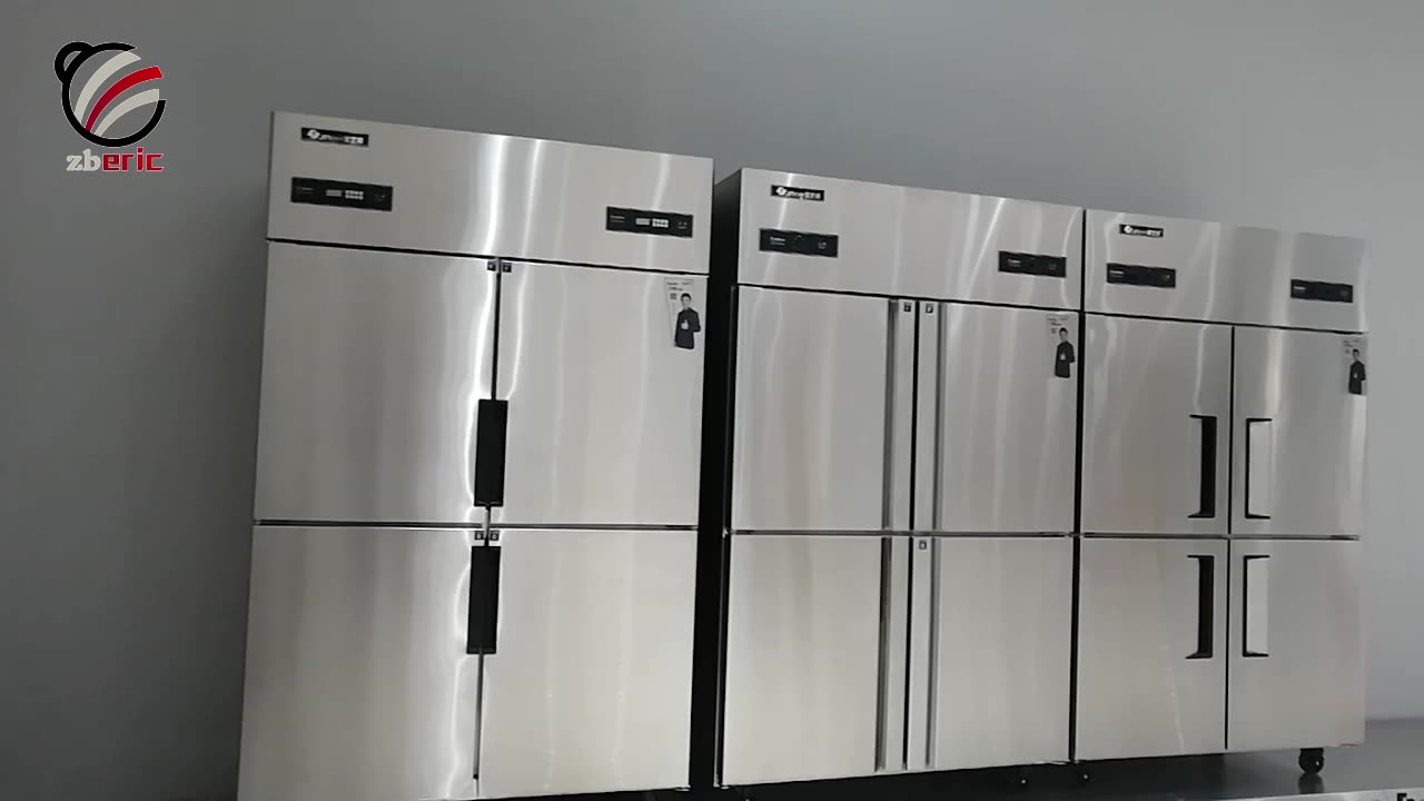 Stainless Steel Commercial Display Fridge Glass Door Kitchen Upright Refrigerator / Freezer ...