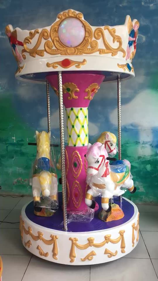 2022 High Quality 3 Players Kid Mini Angel Carousel Ride For Amusement ...