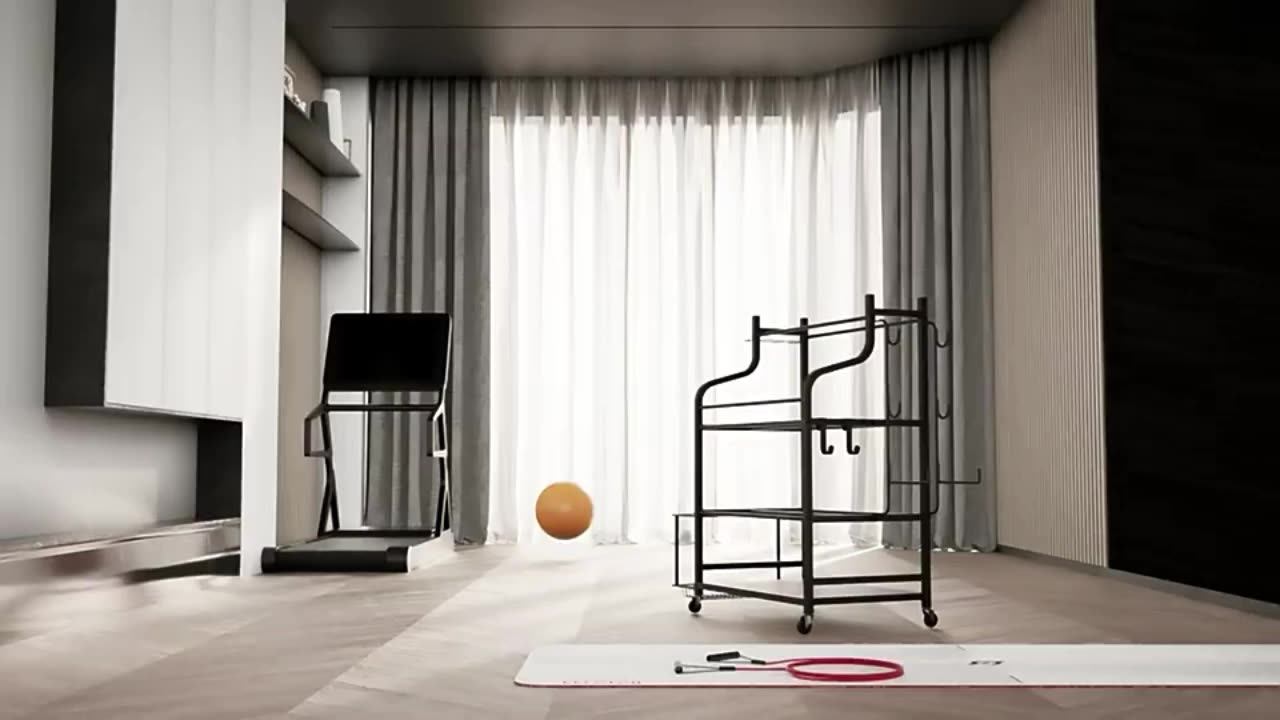 Home Gym Heavy Duty Storage Rack For Dumbbells Kettlebells Yoga Mat And ...