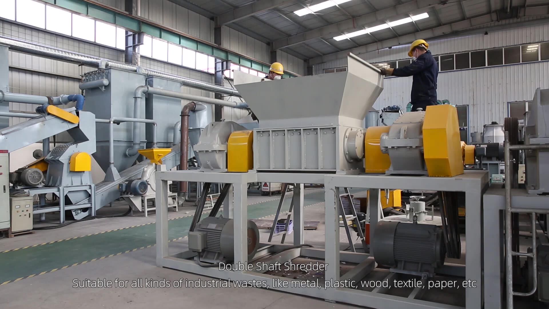 Double Shaft Waste Tire Recycling Machine Of Rubber Blocks Tire ...