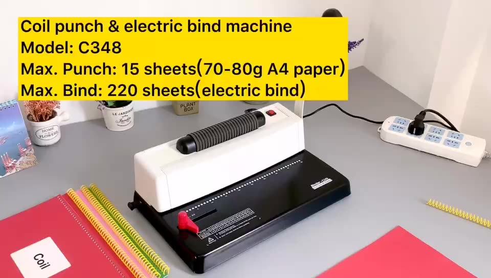 348 Office A4 Size Punch Hole Plastic Spiral Coil Notebook Making ...