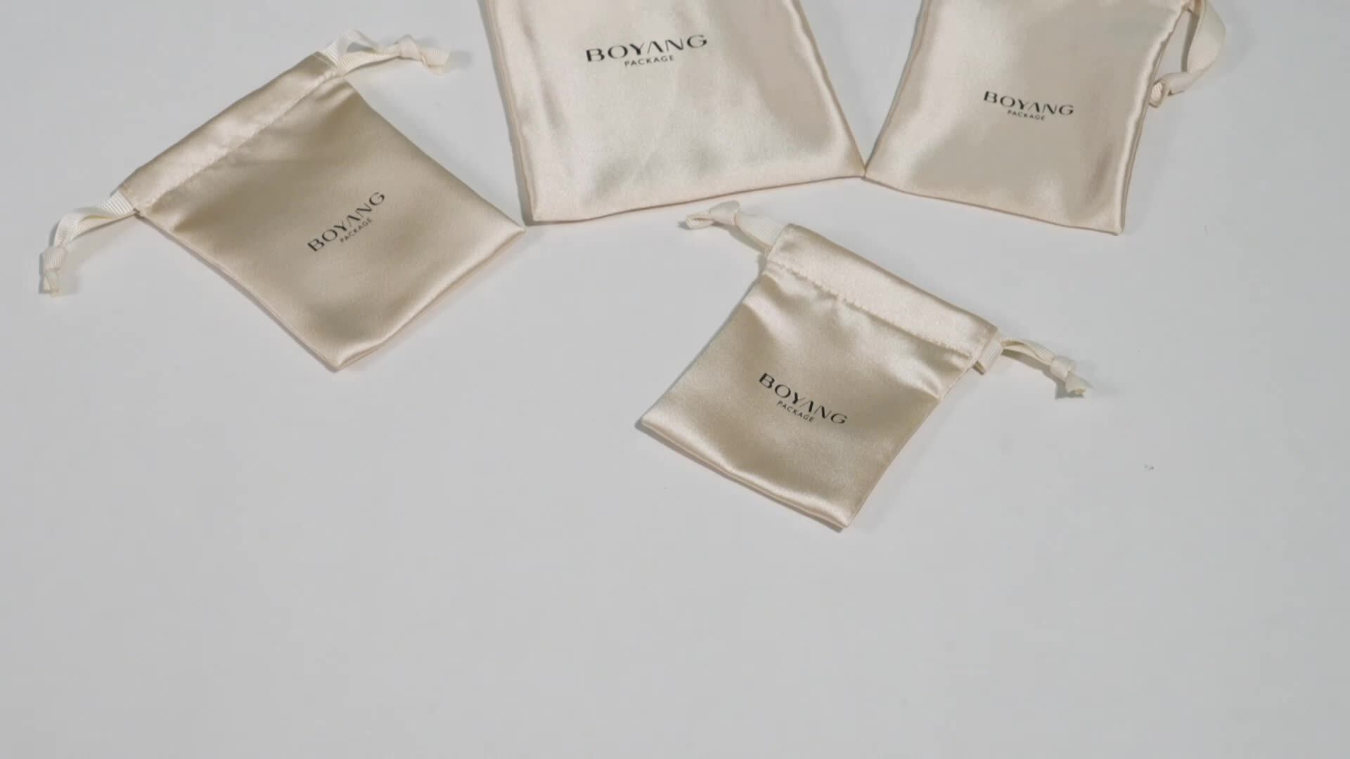Custom Fashion Luxurious Gift Packaging Silk Satin Drawstring Jewelry ...