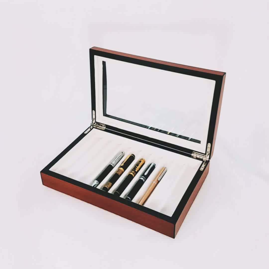 10 Rows Cherry Wooden Fountain Pen Storage And Collection Box - Buy Pen ...