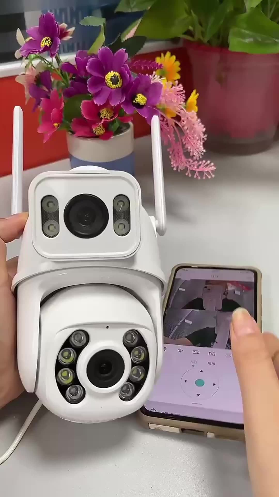 Dual Screen Alarm Linkage Icsee 6mp 8mp 4k Cctv Outdoor Ptz ...