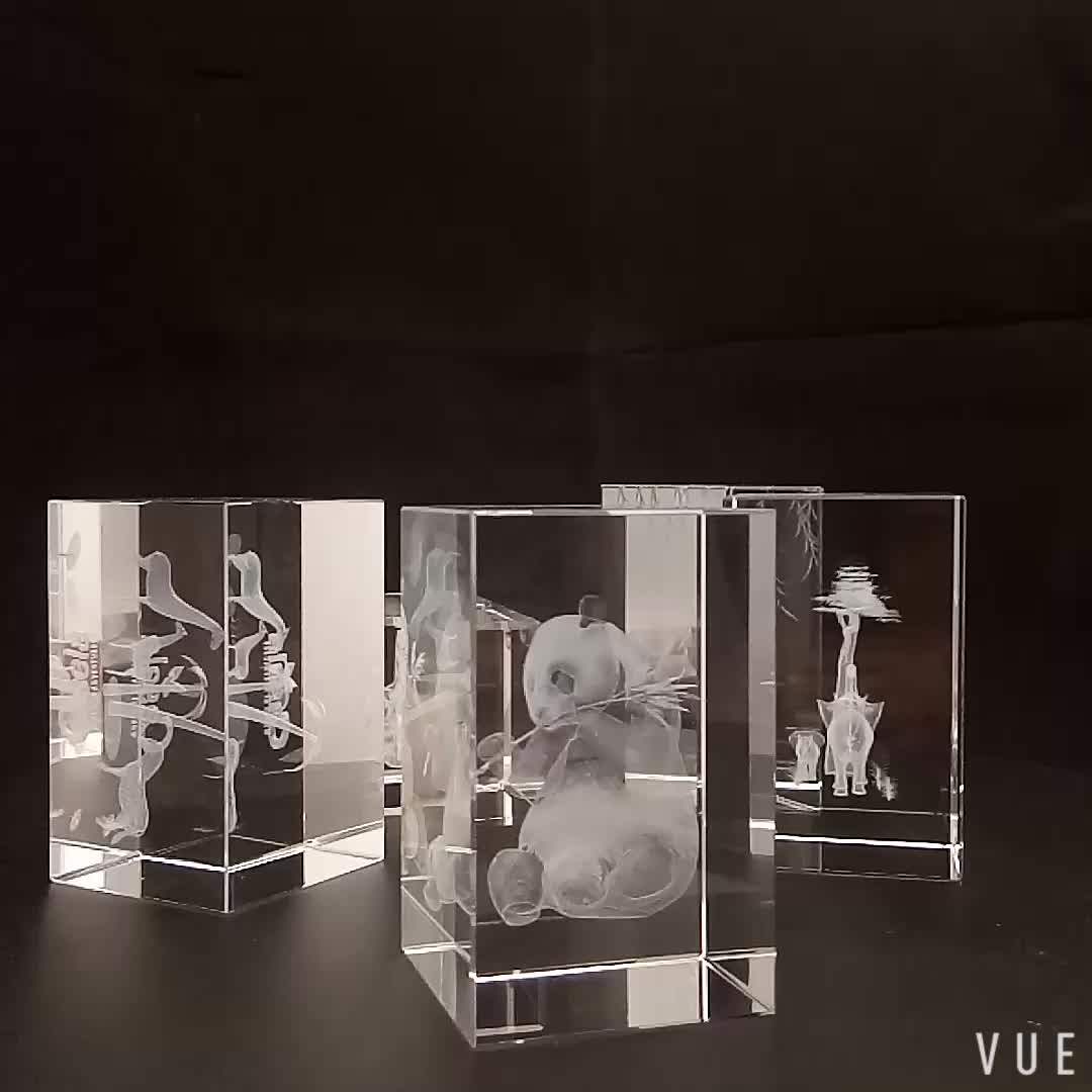 3d Laser Etched Hologram Crystal Glass Cube Paperweight - Buy Crystal ...