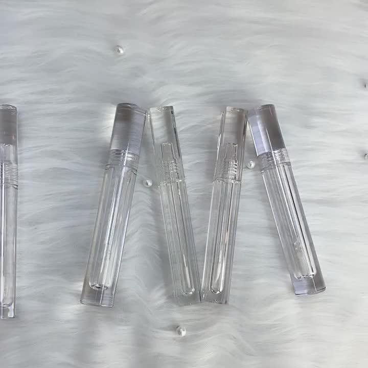 Plastic Petg Crystal Transparent Cylinder Cosmetic Diamond Lip Gloss ...