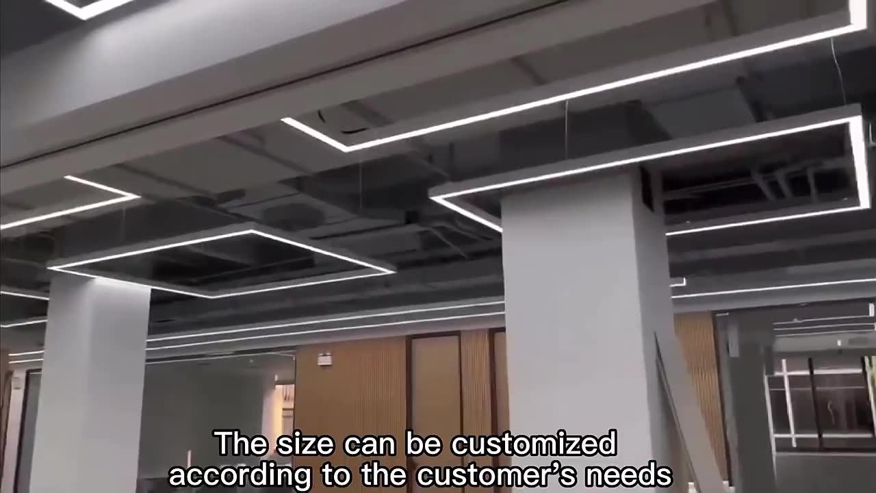 Office Luminaire Modern Chandelier Pendant Light Rectangular Customized ...