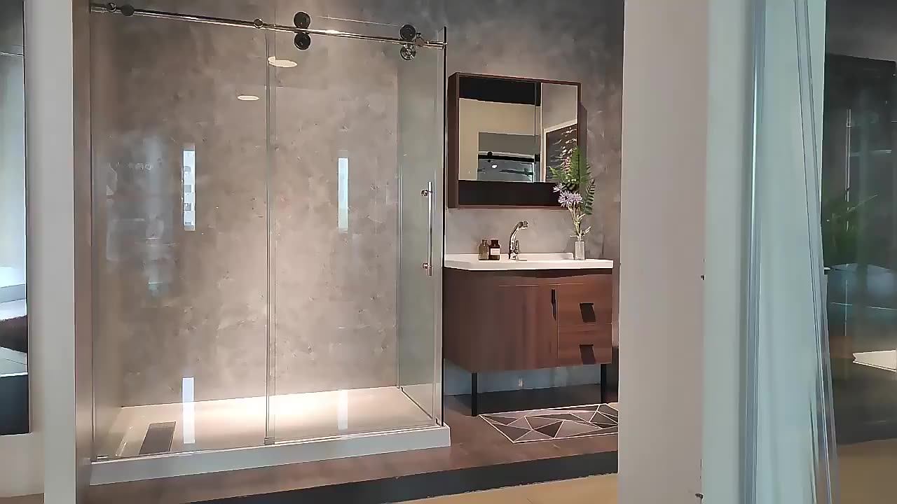 Modern Free Standing Glass Sliding Shower Door Shower Room Bathroom ...