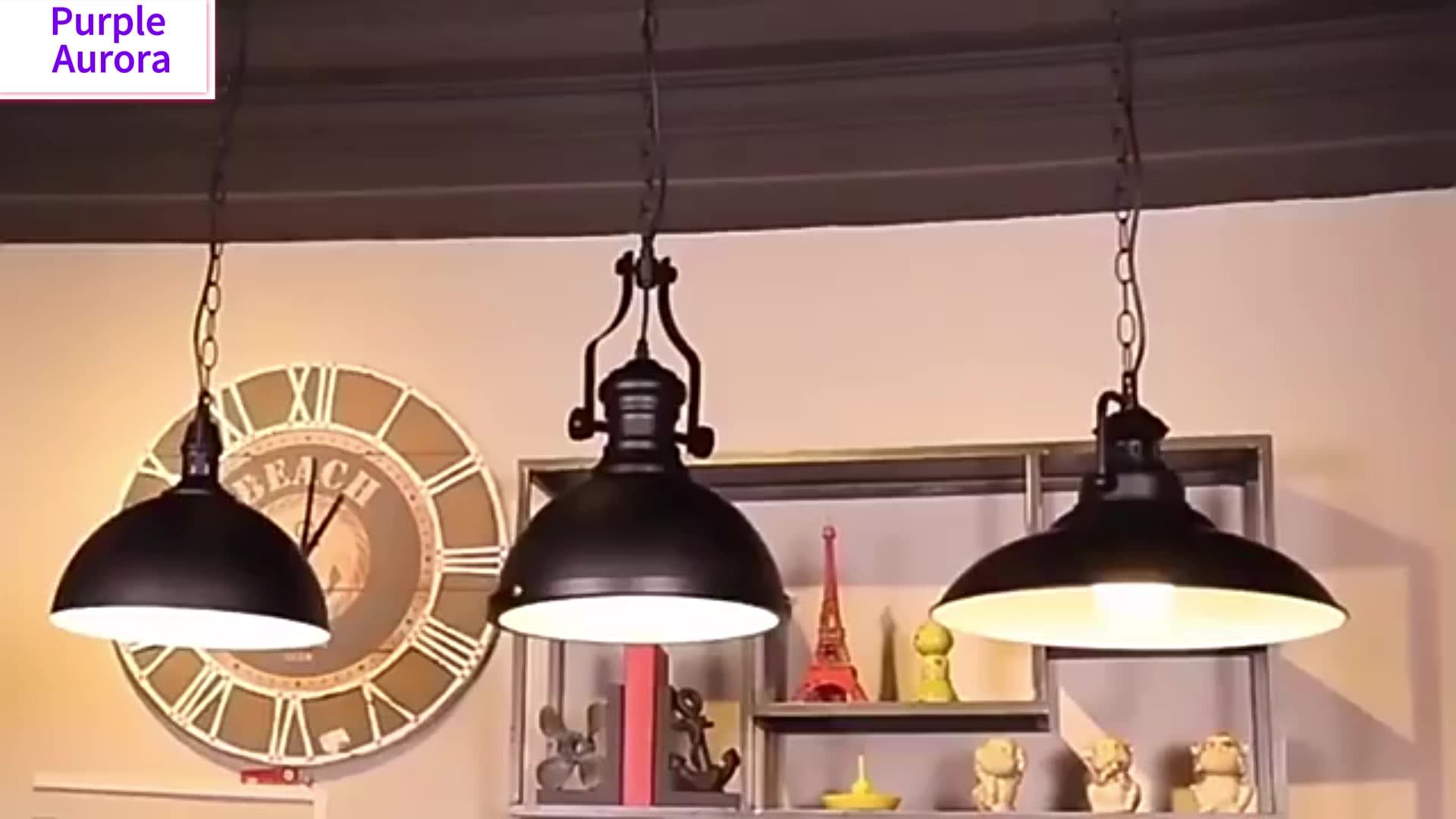 Modern Industrial Kitchen Black Metal Ceiling Light Living Room Led ...