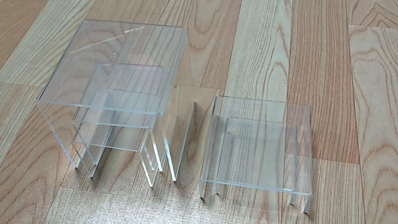 Clear Colorful Acrylic Perspex Riser Shelf Nesting Plinths Shop Counter ...