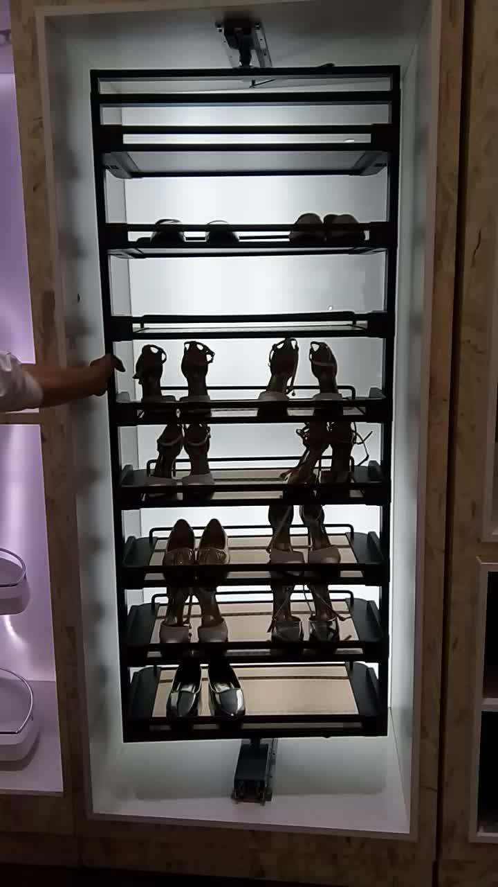 Bedroom Wardrobe Pull Out Rotating Shoes Rack With Soft Closing - Buy ...