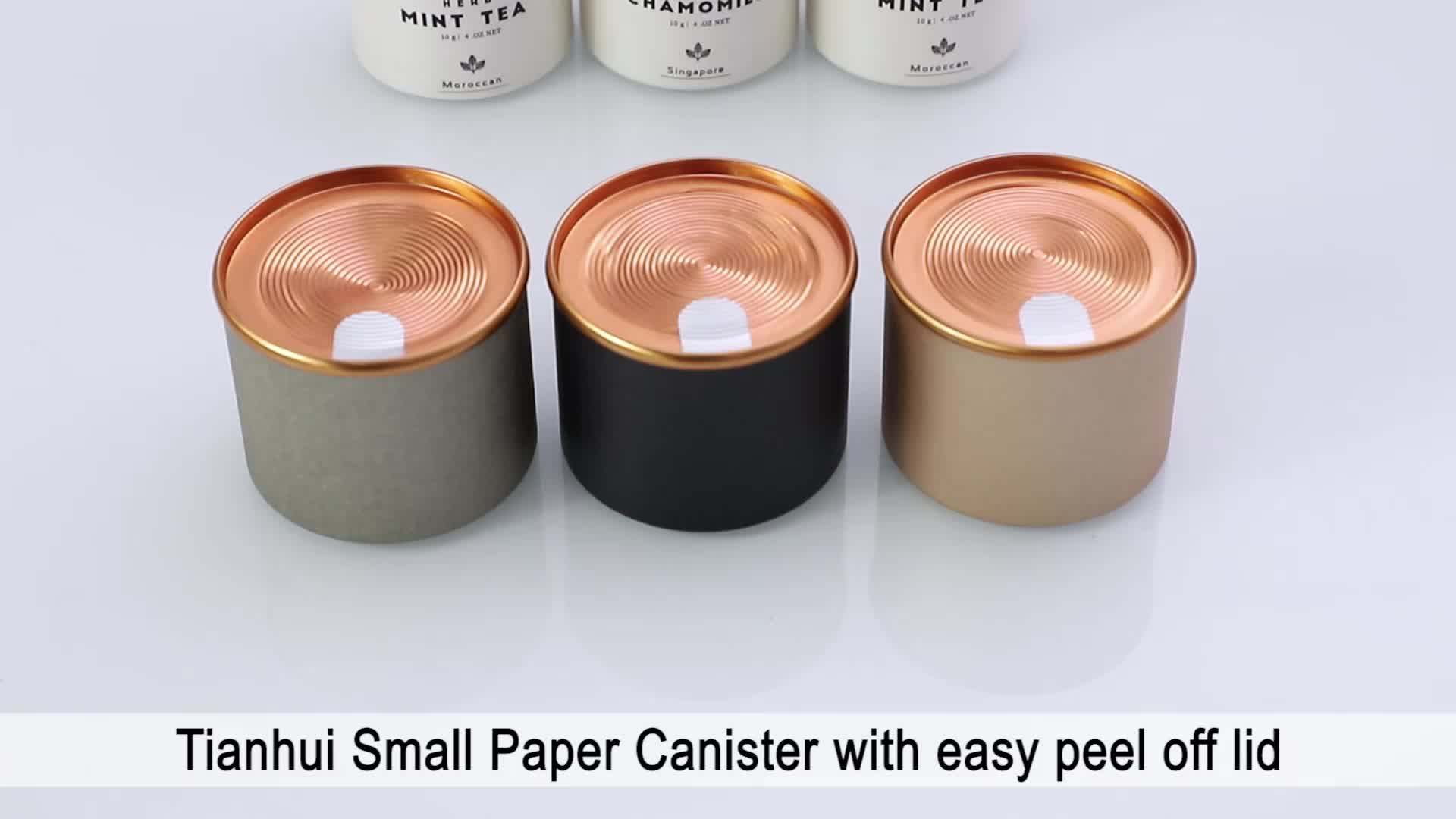 Airtight Matcha Coffee Tea Packaging Paper Canister With Easy Peel Off ...