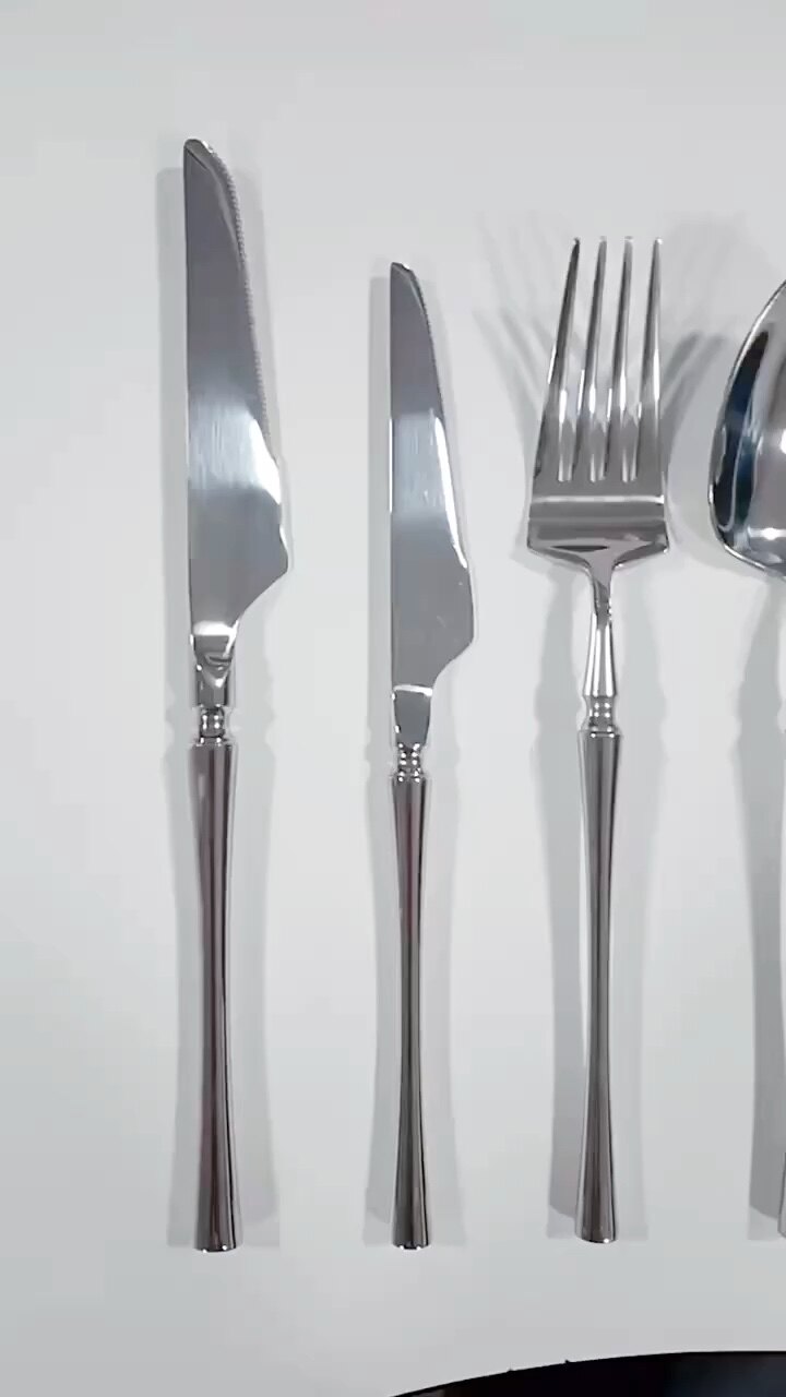 Luxury Canton Tower Round Handle Heavy Cutlery Wedding Event Flatware ...