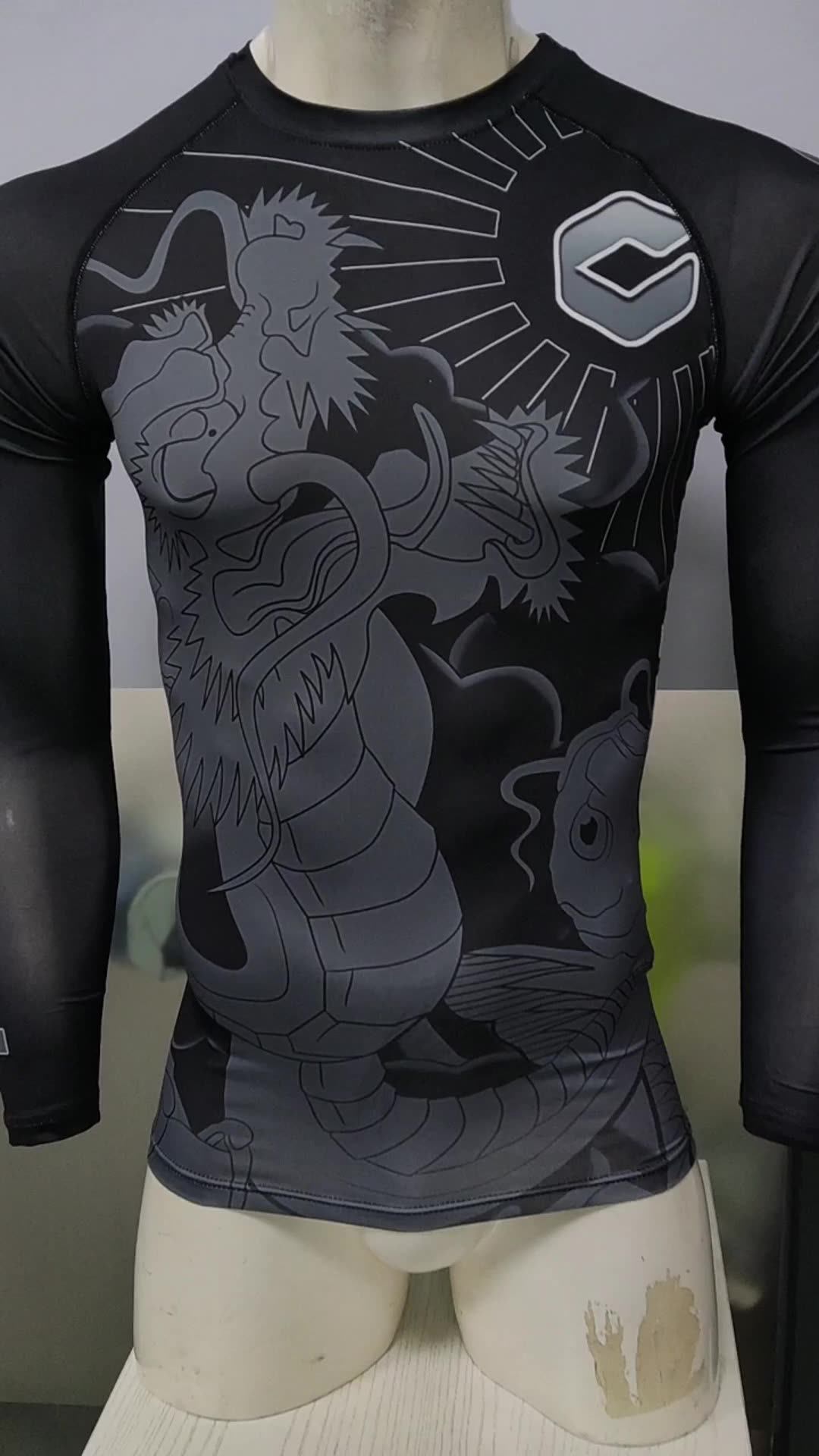 Factory Sublimation 88% Polyester 12% Spandex Gym Training Tshirts Mma ...