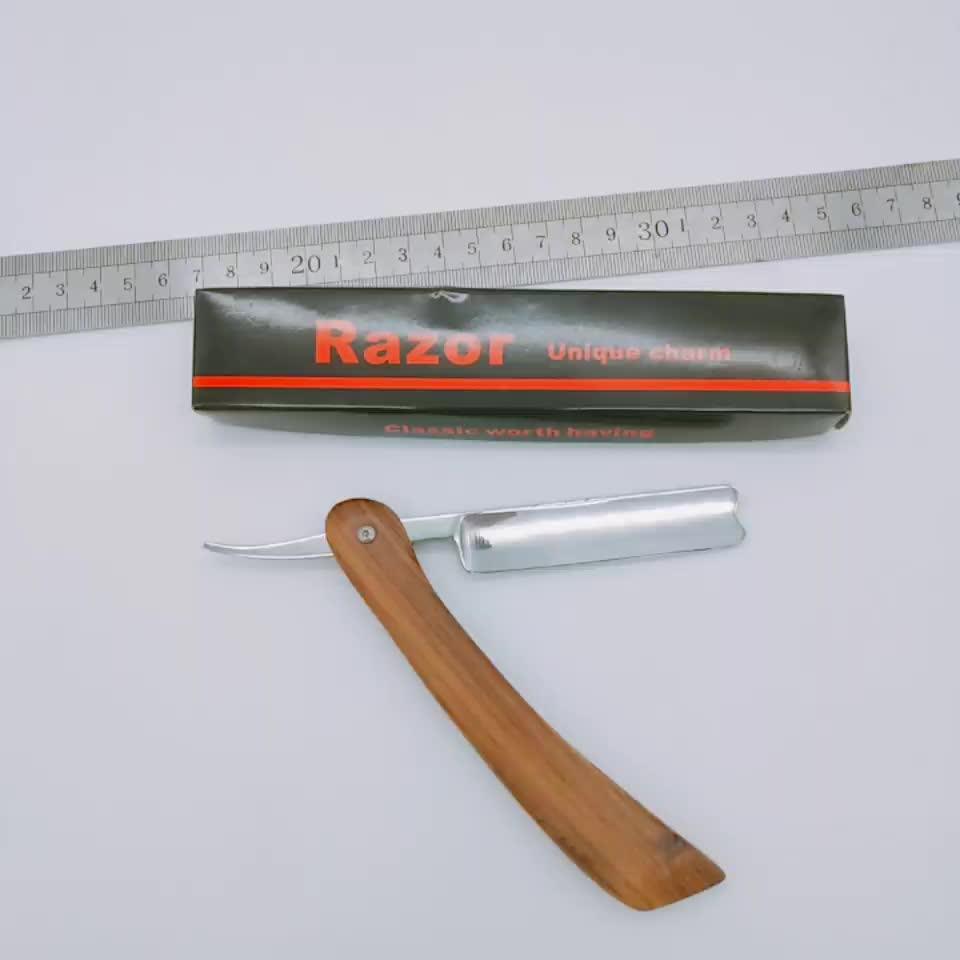 Old Fashion Cut Throat Straight Shaving Razor Professional Wood Barber ...