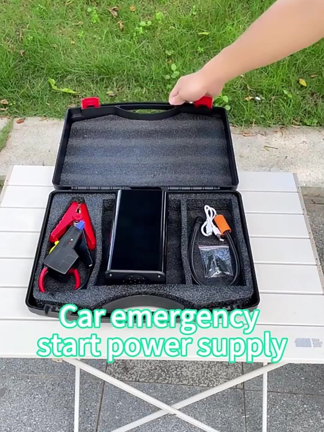 Portable Rechargeable Jump Starter With Mini Electric Air Pump Built-in ...