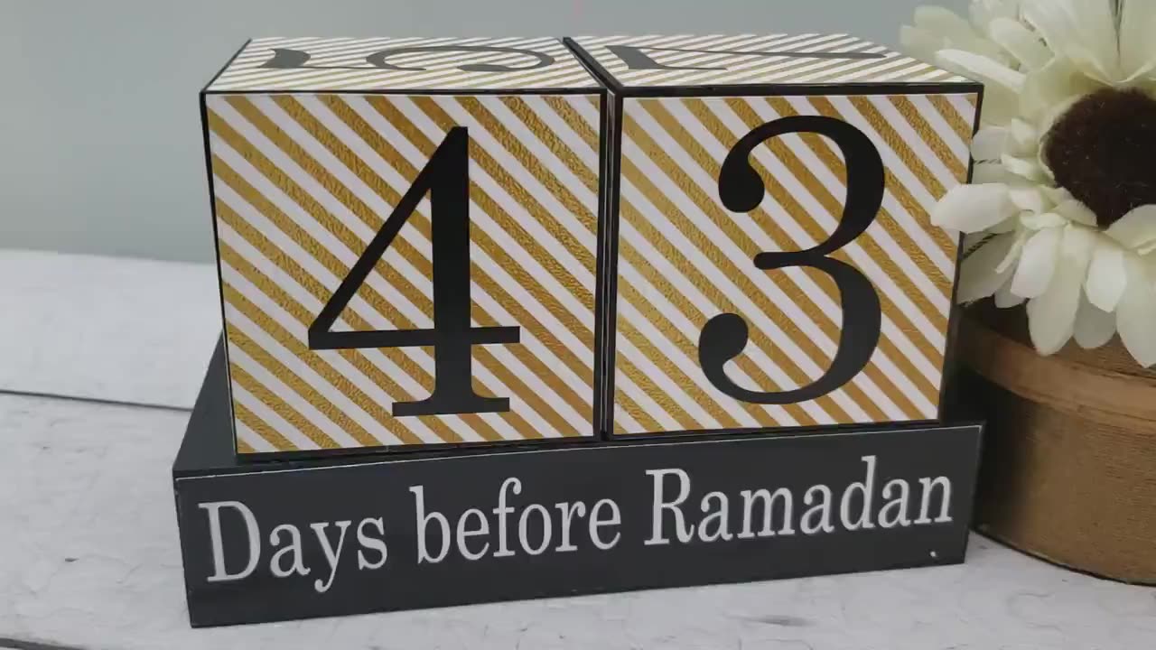 2023 Wood Ramadan Cube Calendar Modern Style Mabarack Til Eid Countdown To Eid Islamic Gift ...
