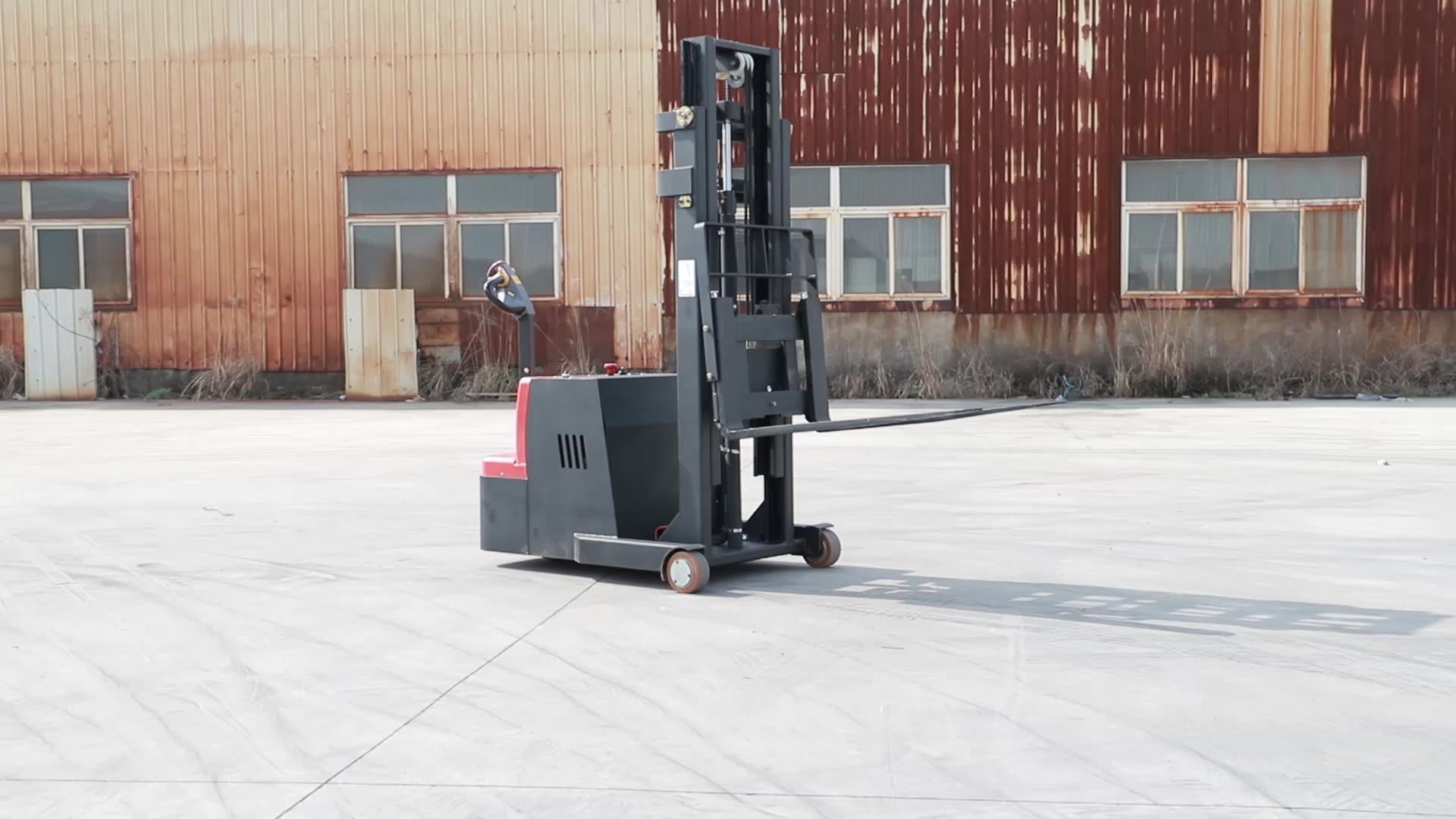 1000kg 1200kg 1600 Kg Electric Counterbalance Stacker Forklift Side ...