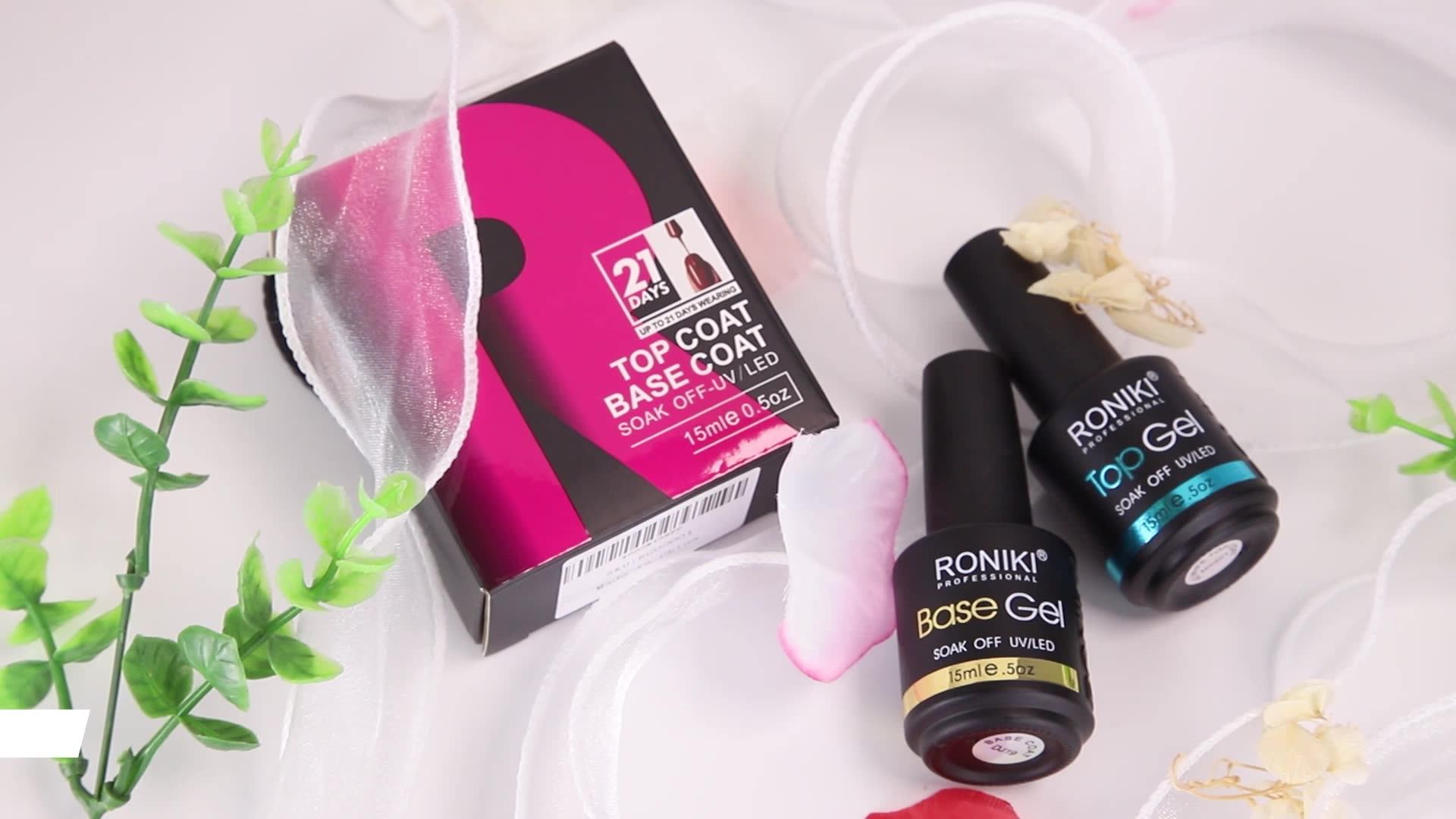 Roniki Oem Odm Resin Odorless Hema Free Private Label Clear Matte Soak Off Uv Base Coat And Top ...