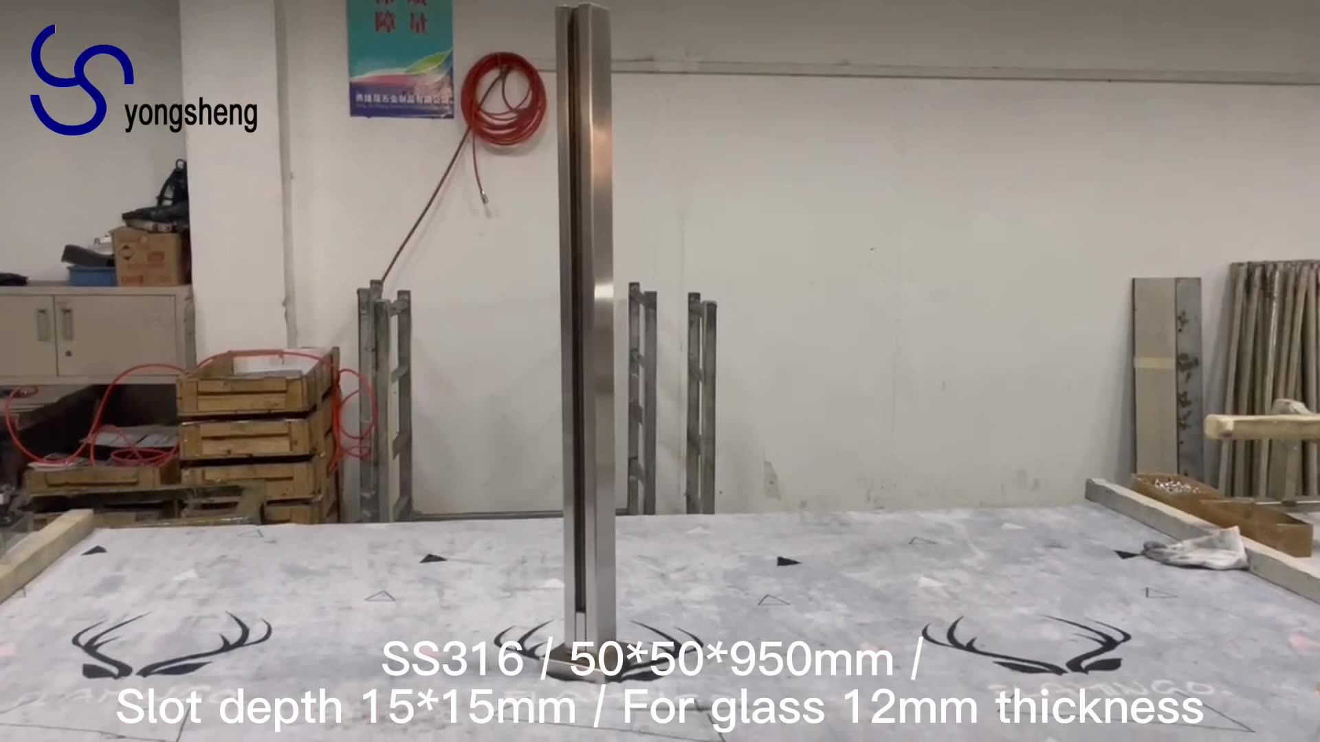 Modern Stainless Steel Standoff Glass Railing Square Banister Post Slot ...