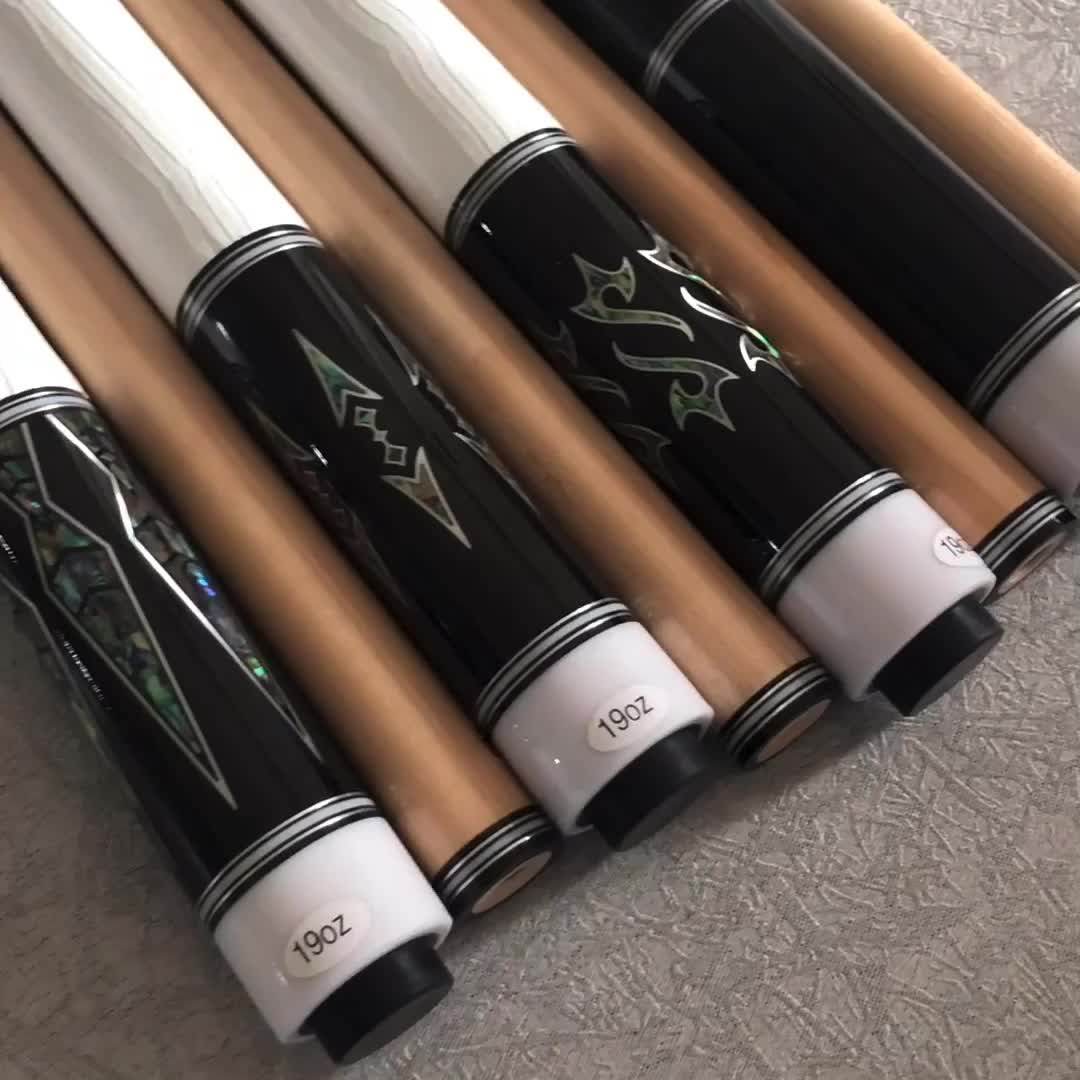 Customized Ebony Wood Lizard Leather Wrap Real Abalone Shell Inlay Pool ...