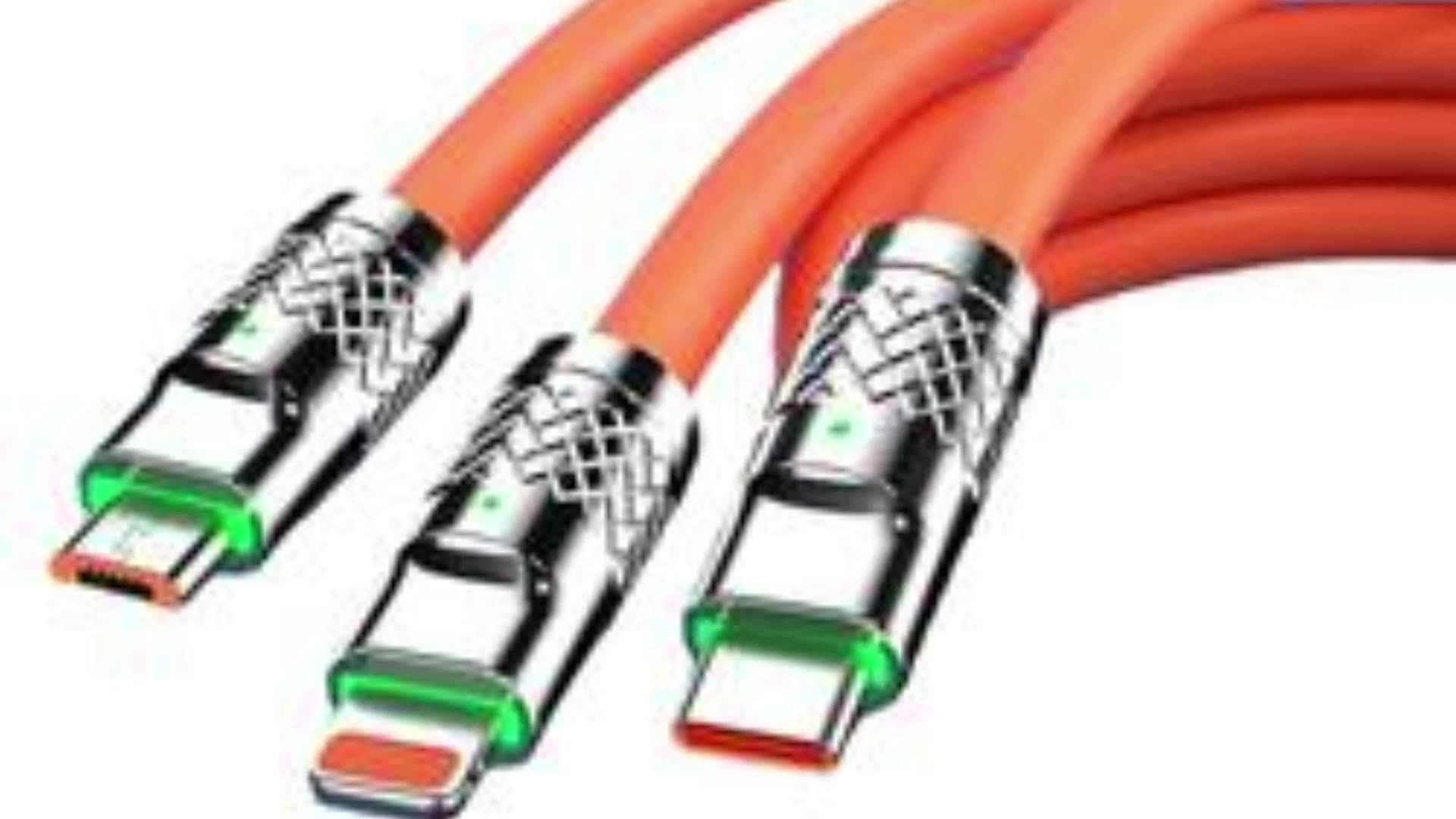 Universal Multiple Charge Cord 3 In 1 Multi Charging Cable 120w 6a Fast ...