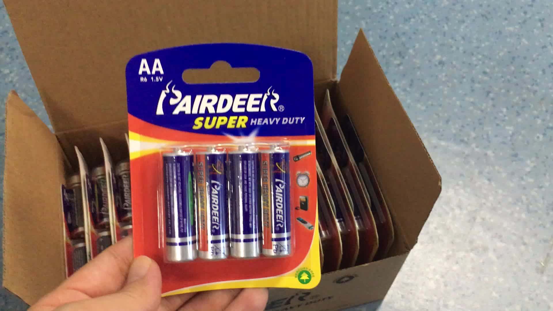 Pairdeer R6 1.5v R6 700mah Size Um3 Pilas Alcalinas Aa Zinc Carbon ...