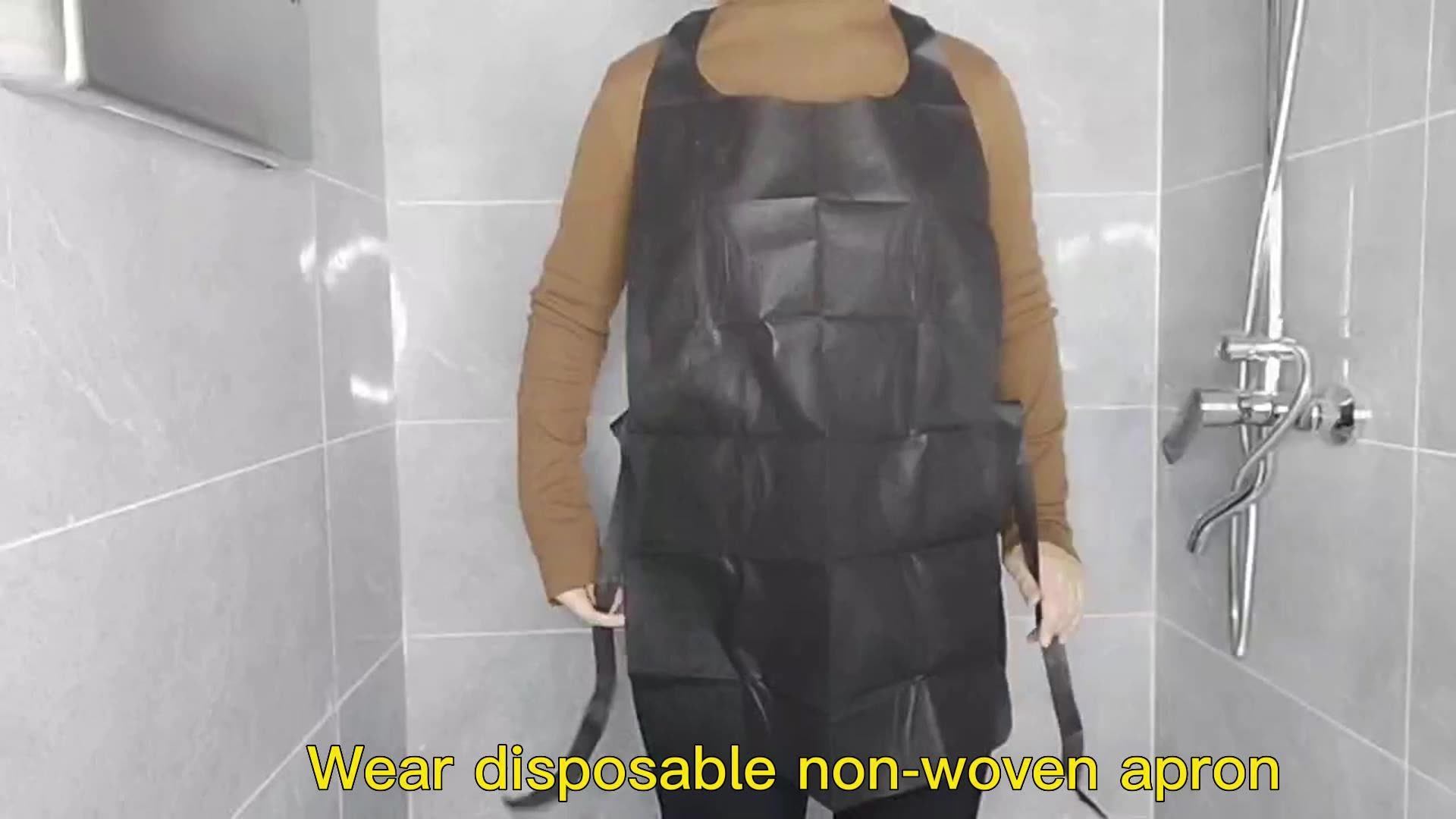 Custom Black Apron Disposable Apron Non Woven With Tie - Buy Disposable ...