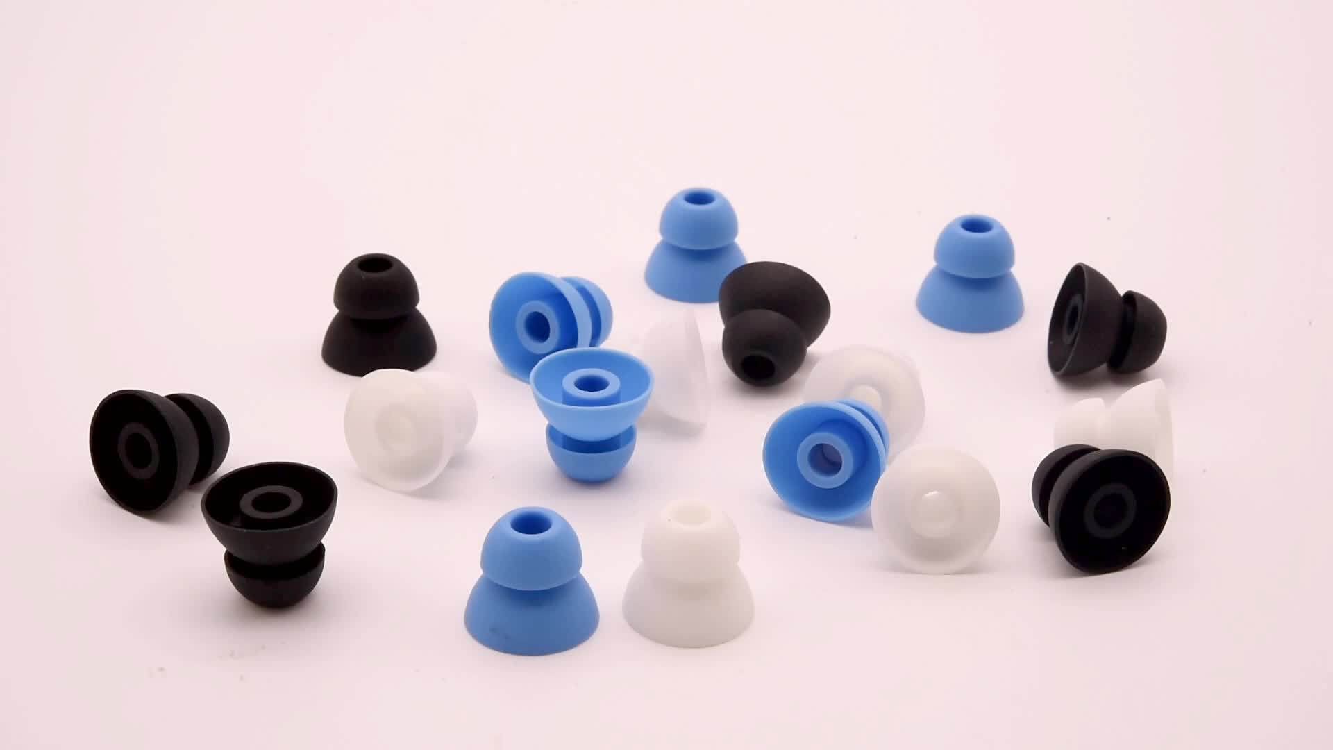 Double Flange Placement Silicon Dustproof Durable Eartip Earpiece ...