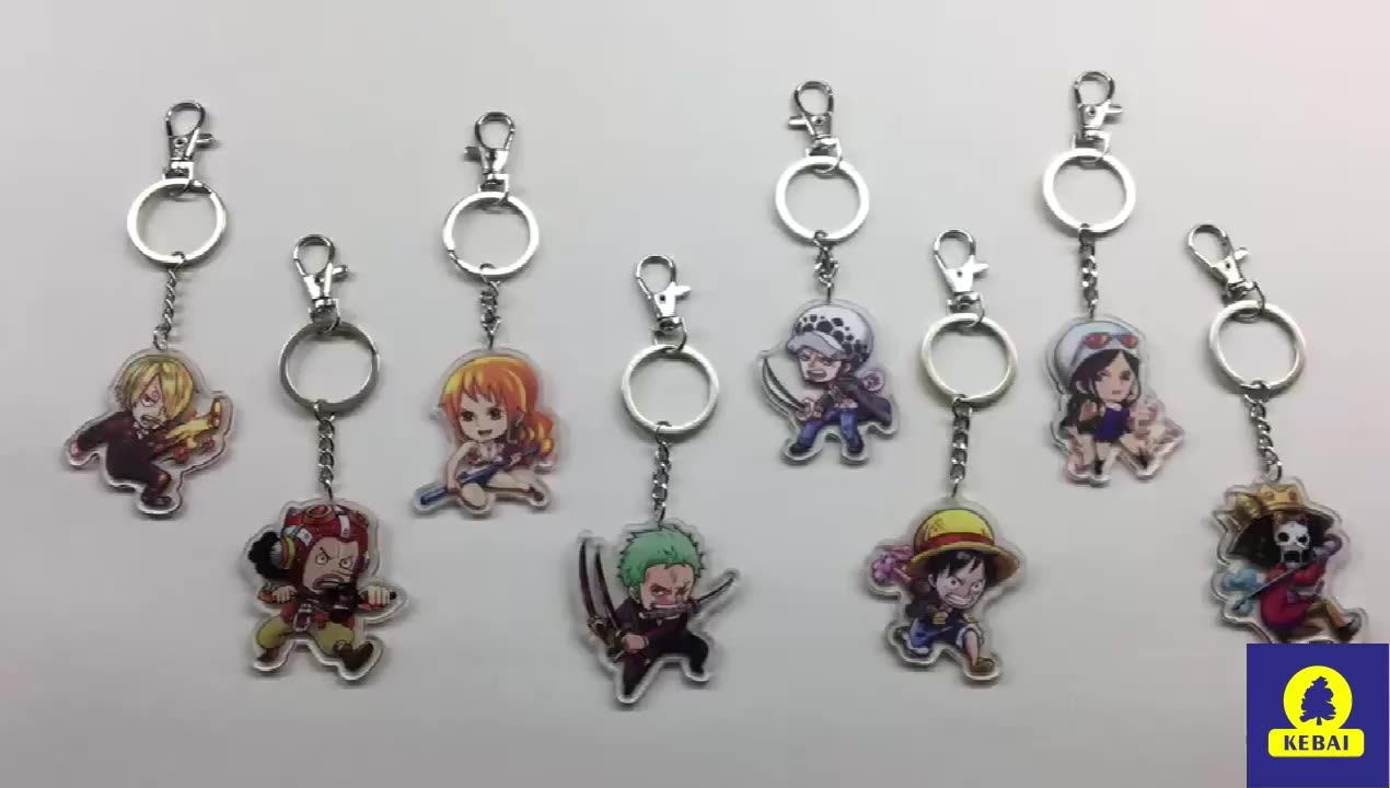 10 Design High Quality Double Side Transparent Acrylic Luffy Keychains ...