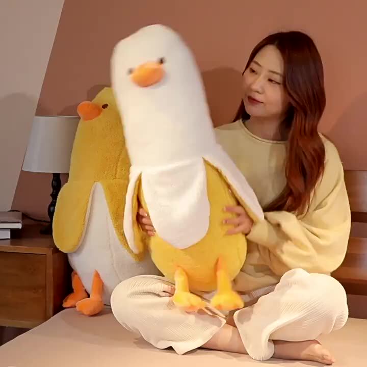 Kawaii Stuffed Banana Friend Duck Plush Toy Mollusk Doll Cute Creative ...