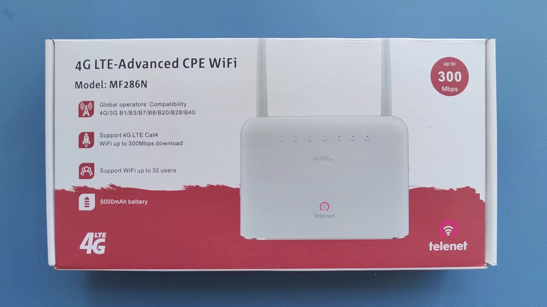 Telenet Lsun Mf286n 4g Lte Cpe Router 5000mah Battery Cat4 300m 4g ...